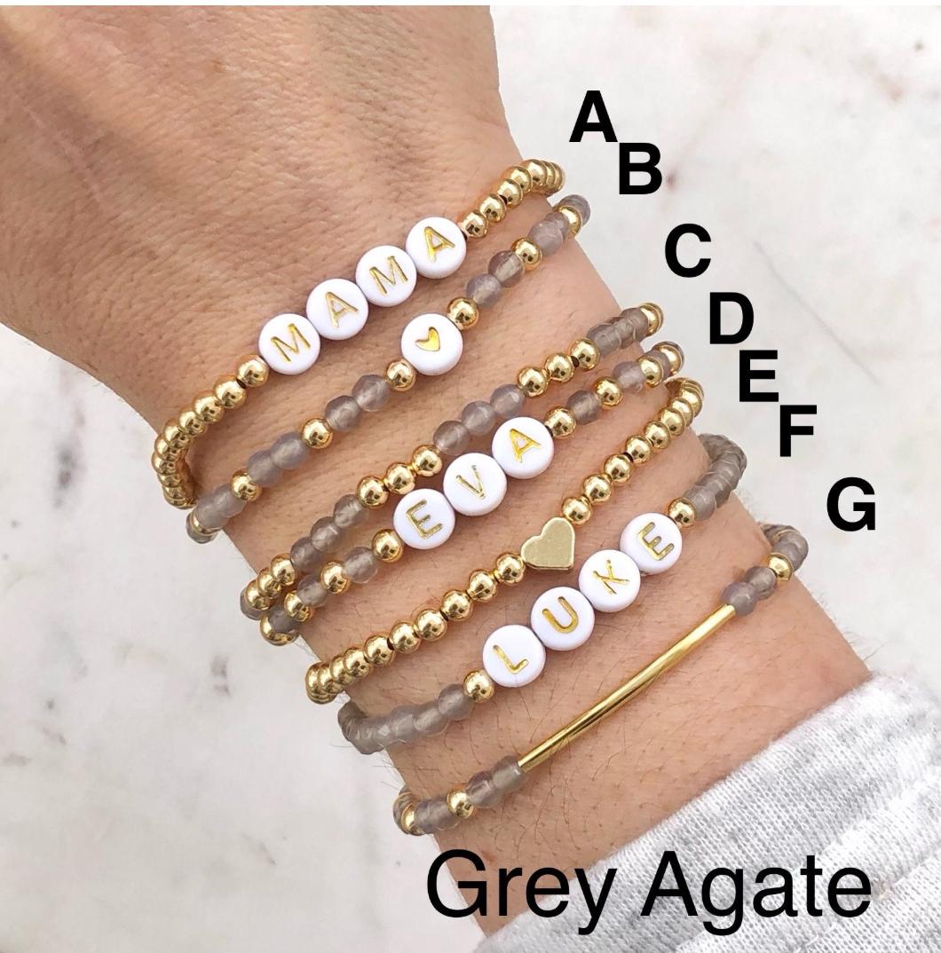 Custom Beaded Name Bracelets, Personalized Word Stack, Valentines Day ...