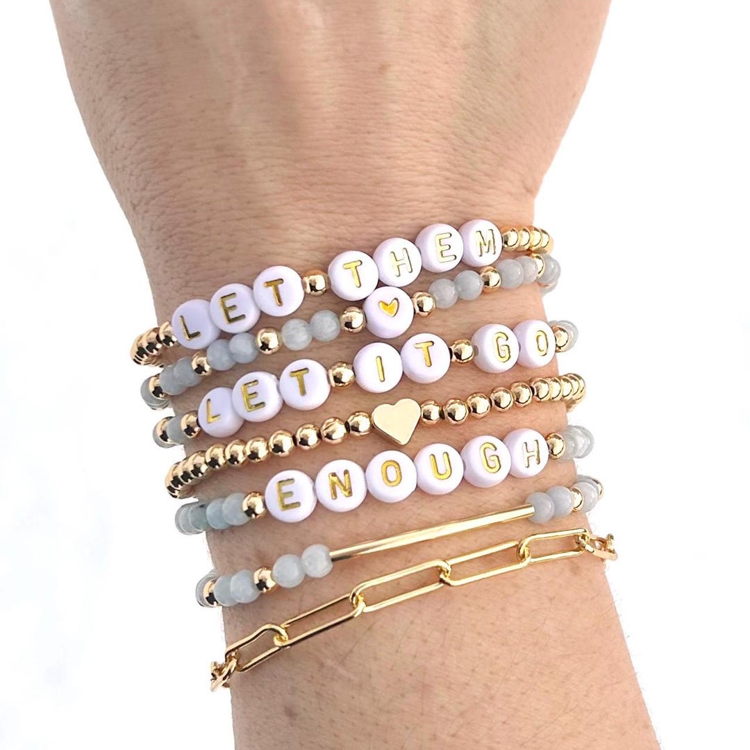 Let Them Quote Bracelet, Custom Word Bracelet, Inspiring Jewelry, Daily ...