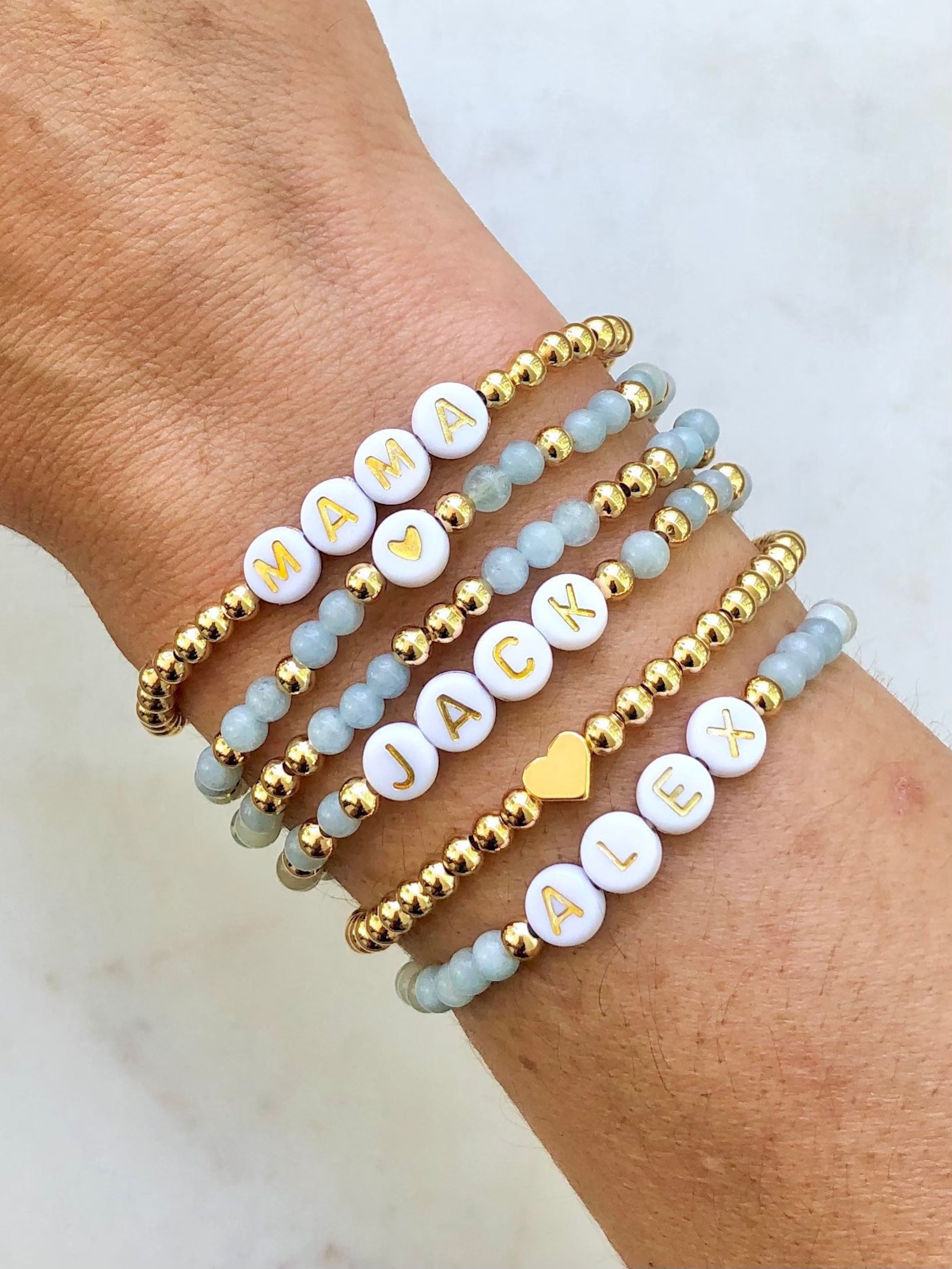 Personalized Word Bracelet Kids Name Bracelet Stacking Mama - Etsy