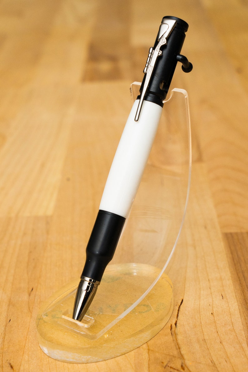 Gun Metal and Satin Black Bolt Action Rifle Pen in Custom Cast Mother ...
