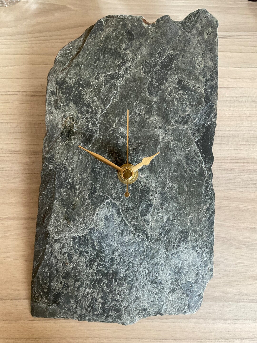 Slate Wall Clock. Natural Slate Upcycled & Repurposed. Rustic Craft ...