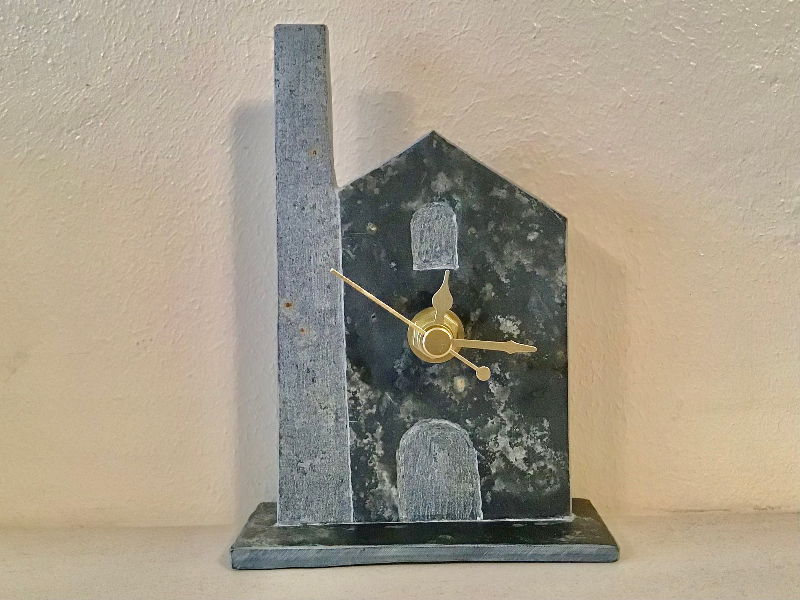 Slate Desk/mantel Clock. Cornish Tin Mining Engine House. - Etsy UK