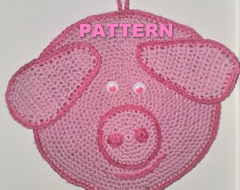 Crochet Pig Potholder Pattern - Etsy