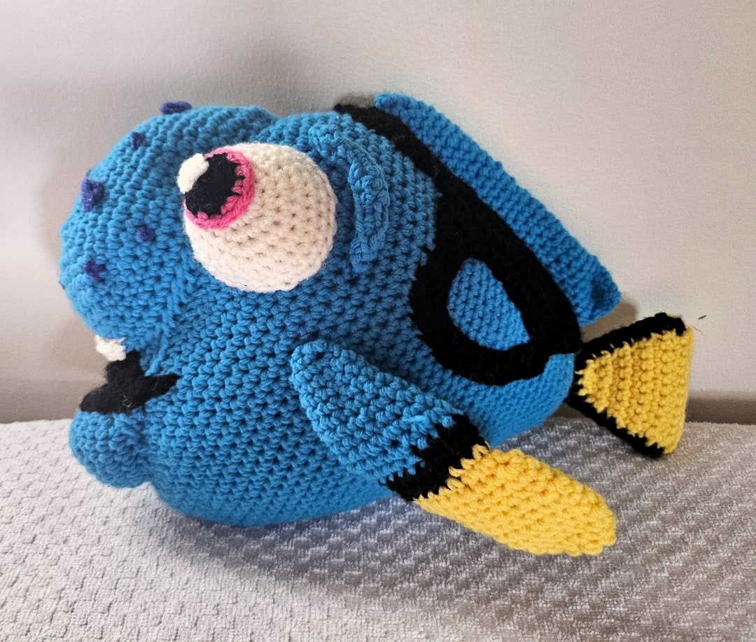 Handmade Crochet Decorative Finding Nemo Dory Fish Pillow - Etsy