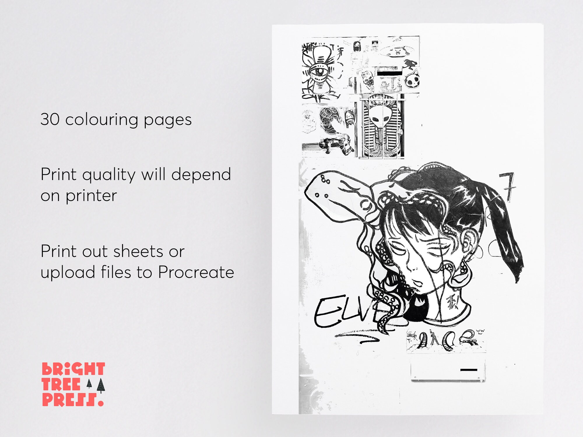 Street Art Colouring Pages Printable and Digital - Etsy