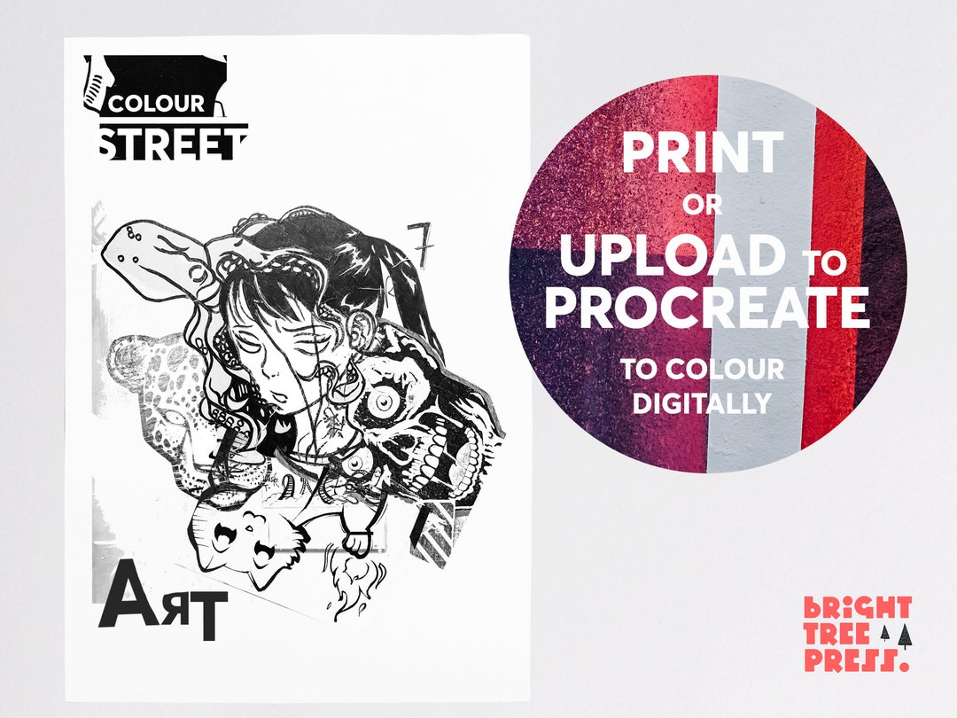 Street Art Colouring Pages Printable and Digital - Etsy