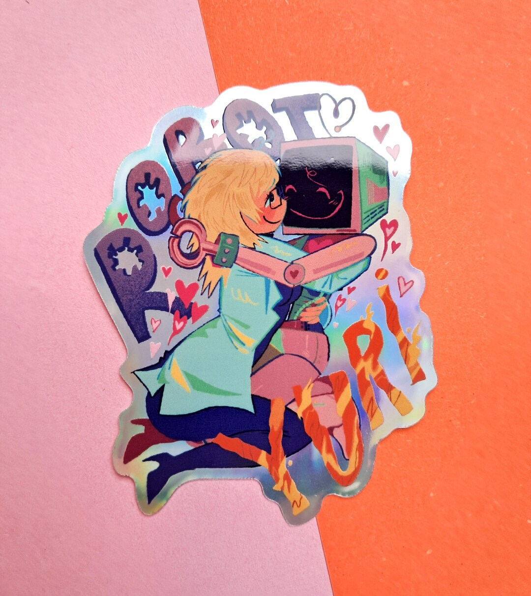 Robot Yuri Holographic Sticker - Etsy