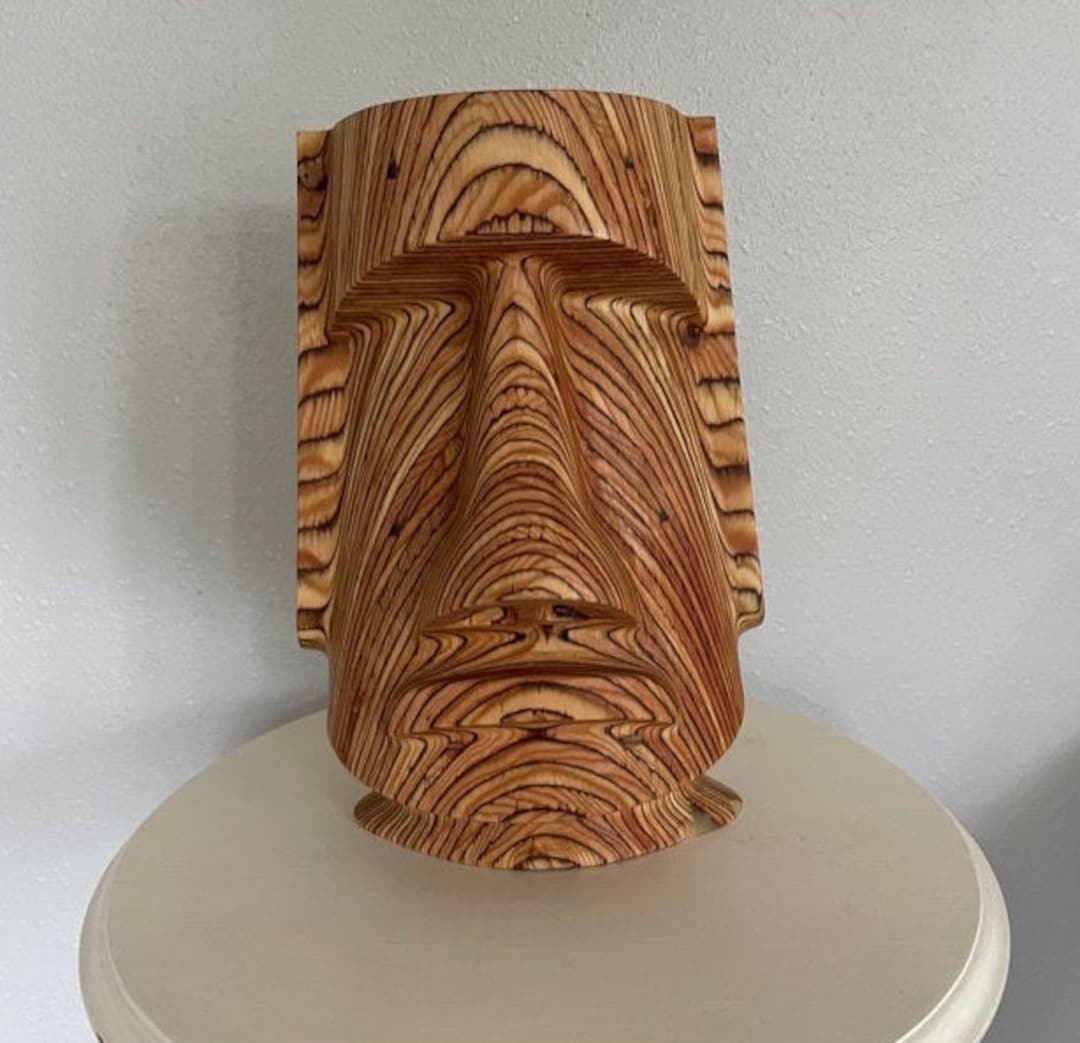 Solid Wood Moai Sculpture - Etsy