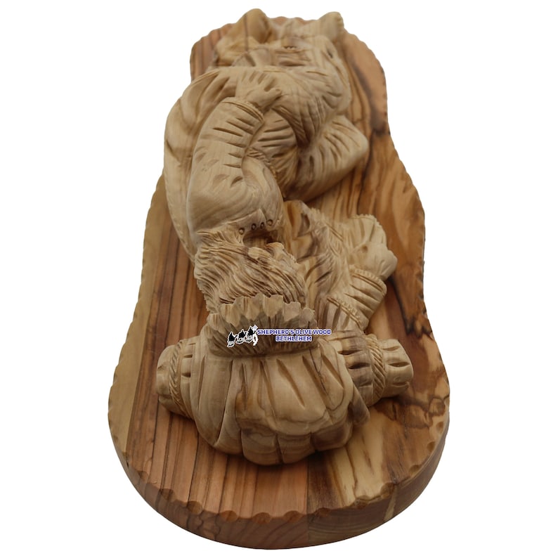 Olive Wood Sleeping Saint Joseph Statue, Carved Wood Saint Joseph ...