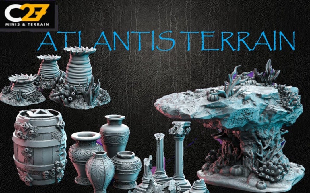 Atlantis Terrain Kit1 by C27 for 40 Mm Wargaming Tabletop 3d Printed ...