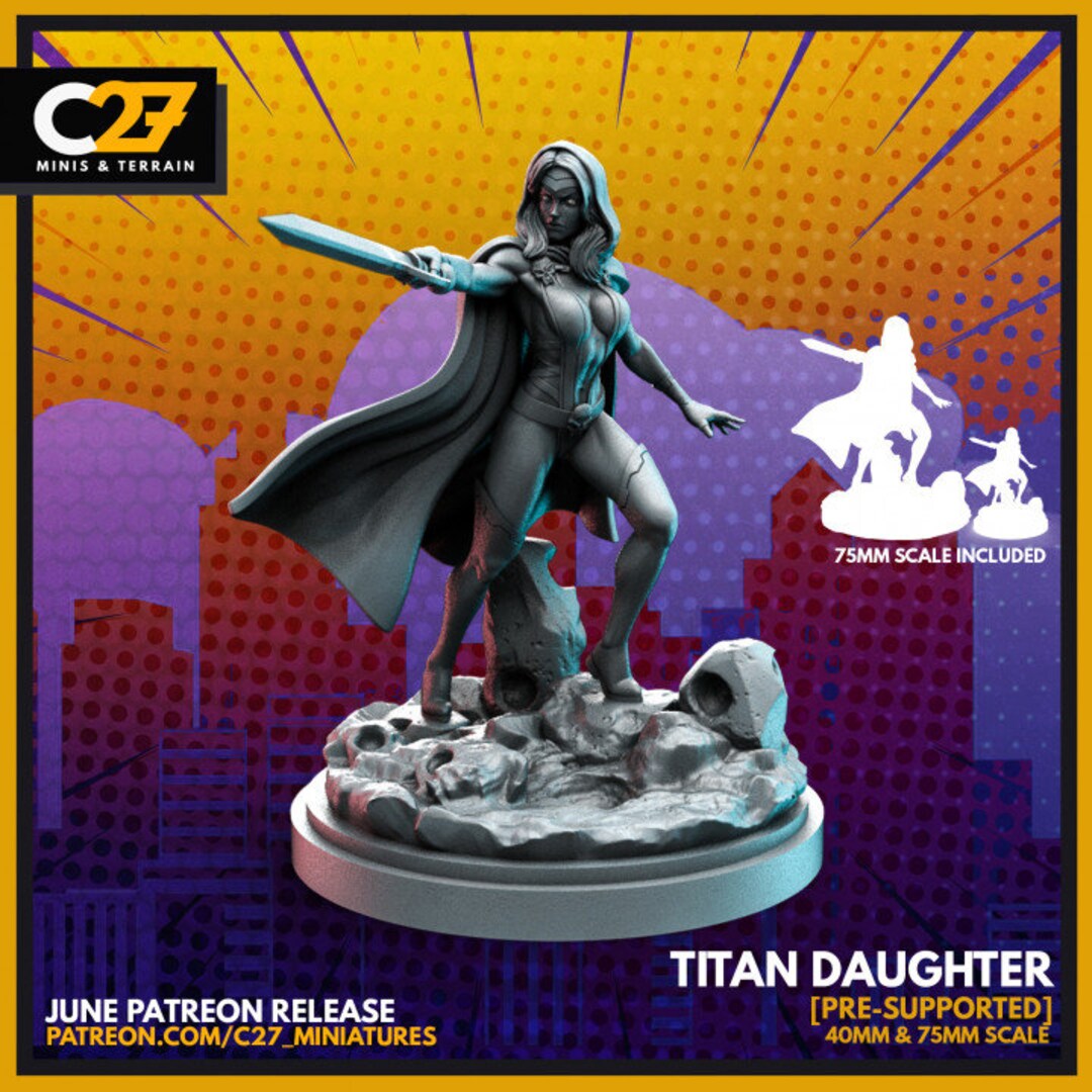 Gamora Aka Titan Daughter by C27 for 40 Mm Wargaming Tabletop 3d Printed Resin Marvel Crisis ...