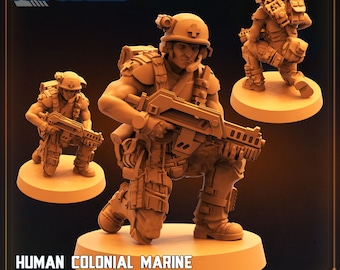 Human Colonial Marine PVT NIA Smart Gunner Alien Wars 28mm - Etsy