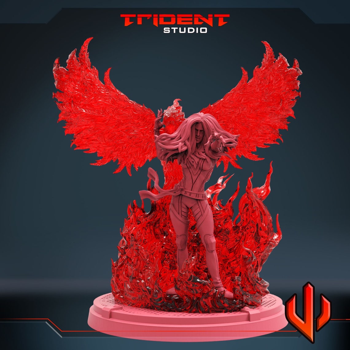 Immortal Flame Aka Phoenix dark by Trident Studio for 40 Mm - Etsy