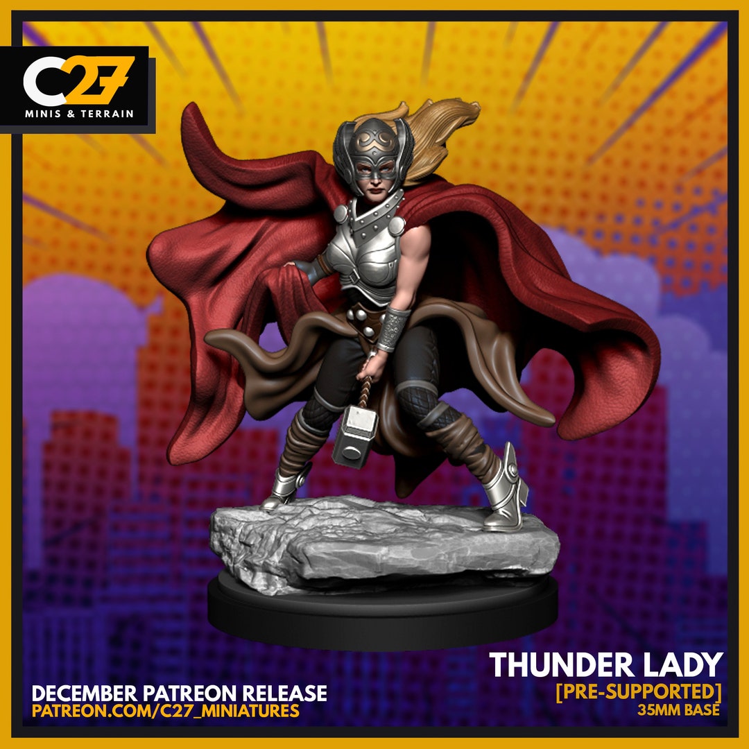 Thunder Lady Aka Lady Thor by C27 for 40 Mm Wargaming Tabletop 3d ...