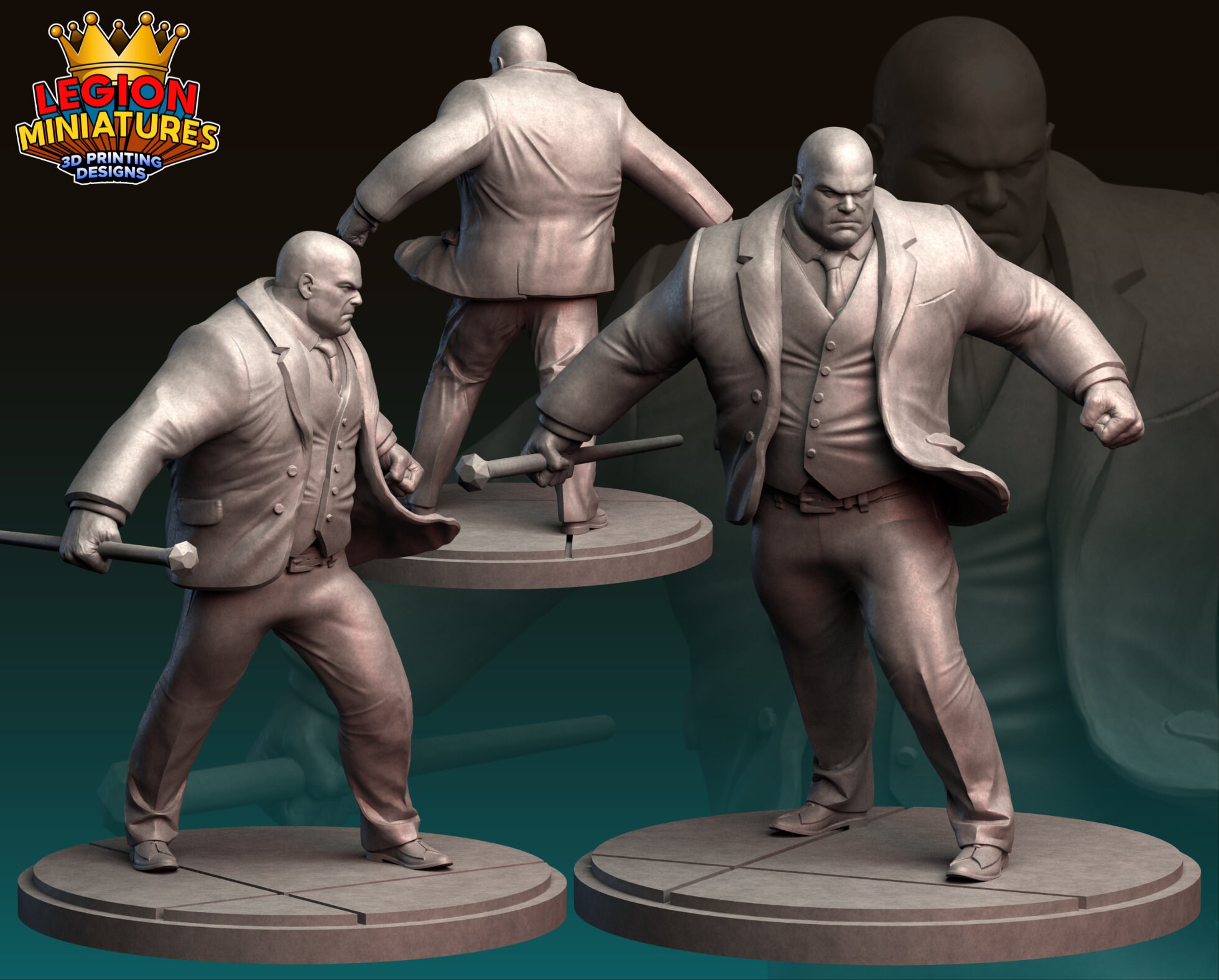 Kingpin Fanart By Legion Miniatures For 40mm Wargaming Tabletop Marvel Crisis Protocol Etsy