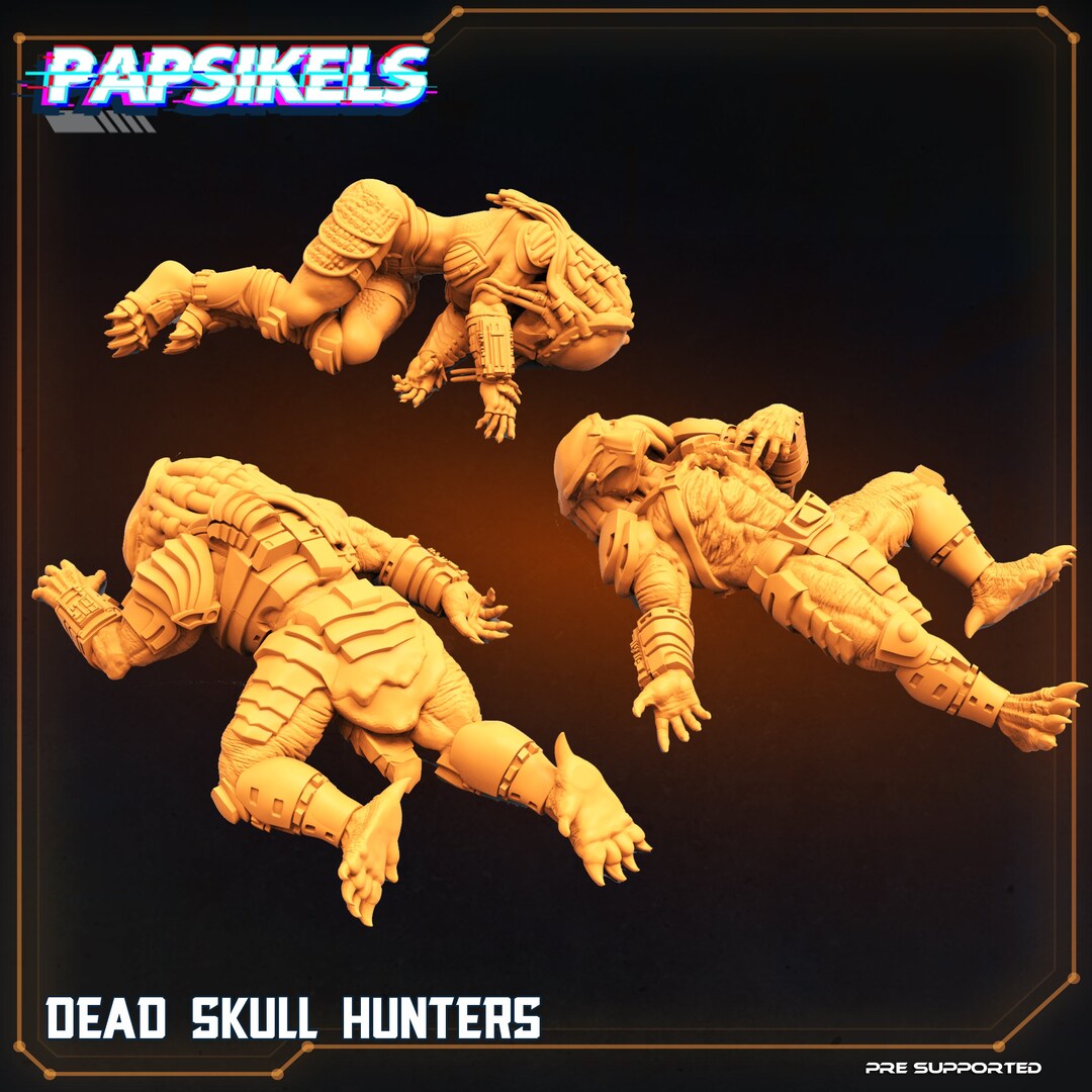 Set of Dead Skull Hunters / Predators - Miniature for 32 Mm Papsikels ...