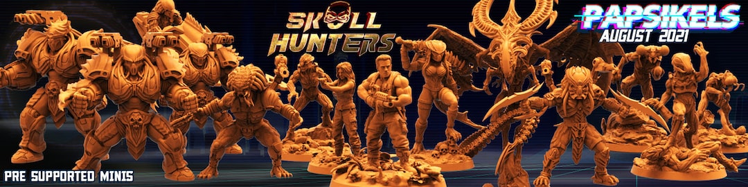 AVP Alien Vs Predator "skull Hunters" by Papsikels Miniatures for 28 Mm ...