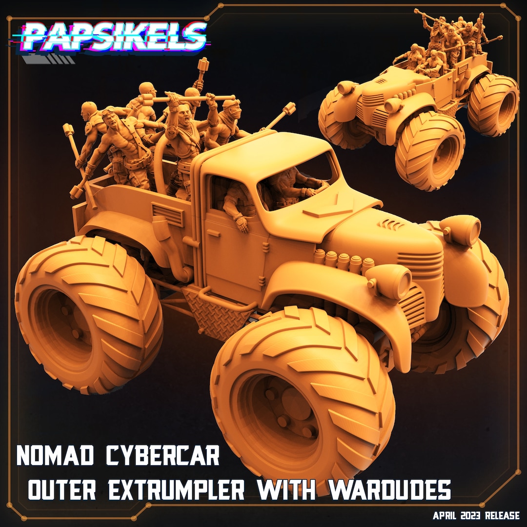 Nomad Cybercar Outer Extrumpler With Wardudes by Papsikels Miniatures ...