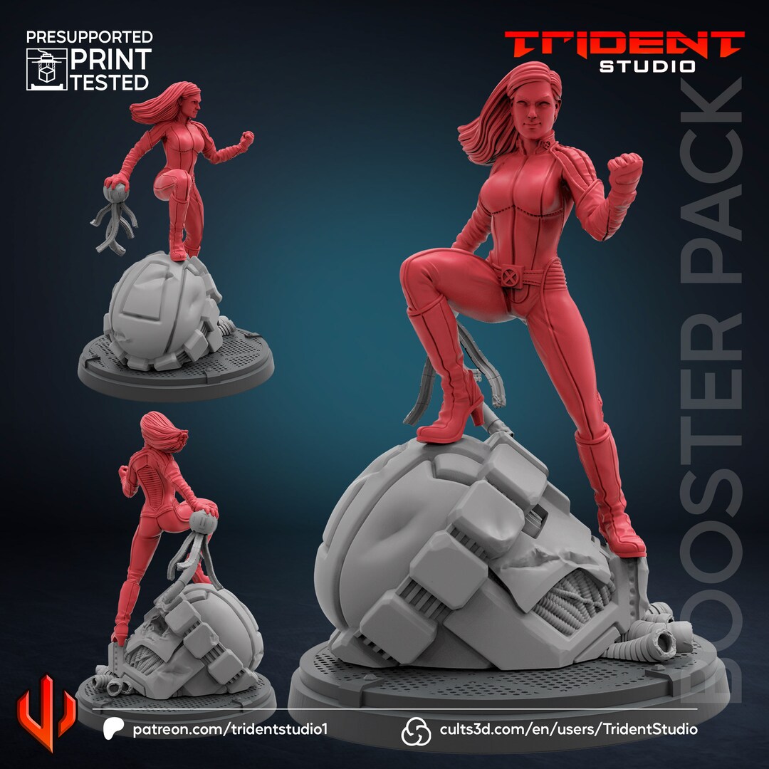 Rogue x-men 2000 by Trident Studio for 40 Mm Wargaming Tabletop 3d Printed Resin Marvel Crisis ...