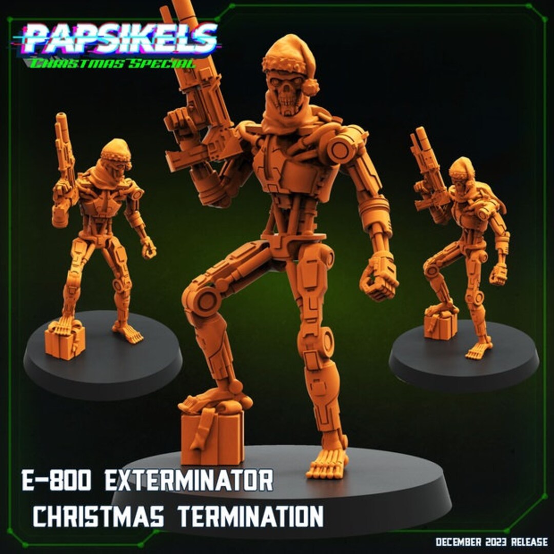 Terminator E-800 Xmas Variant by Papsikels Miniatures for 32 Mm ...