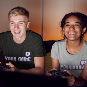 Custom Twitch Channel Name Logo Username Unisex T-shirt | Personalized ...