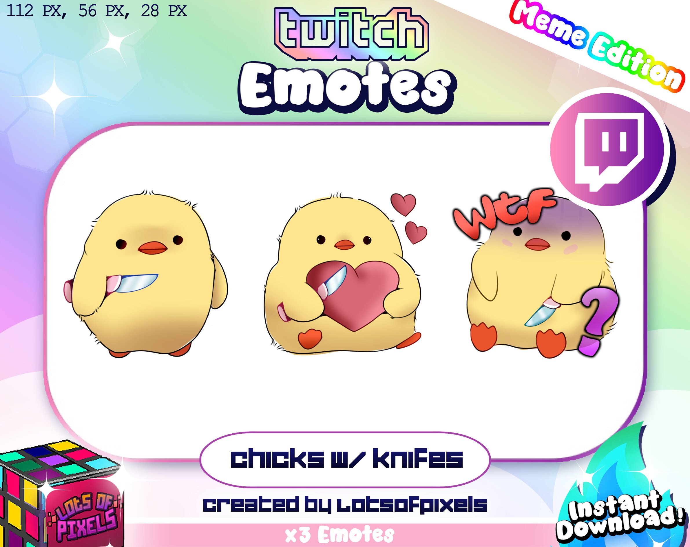 Chicks With Knives MEME Pack Twitch and Discord Emotes / | Etsy