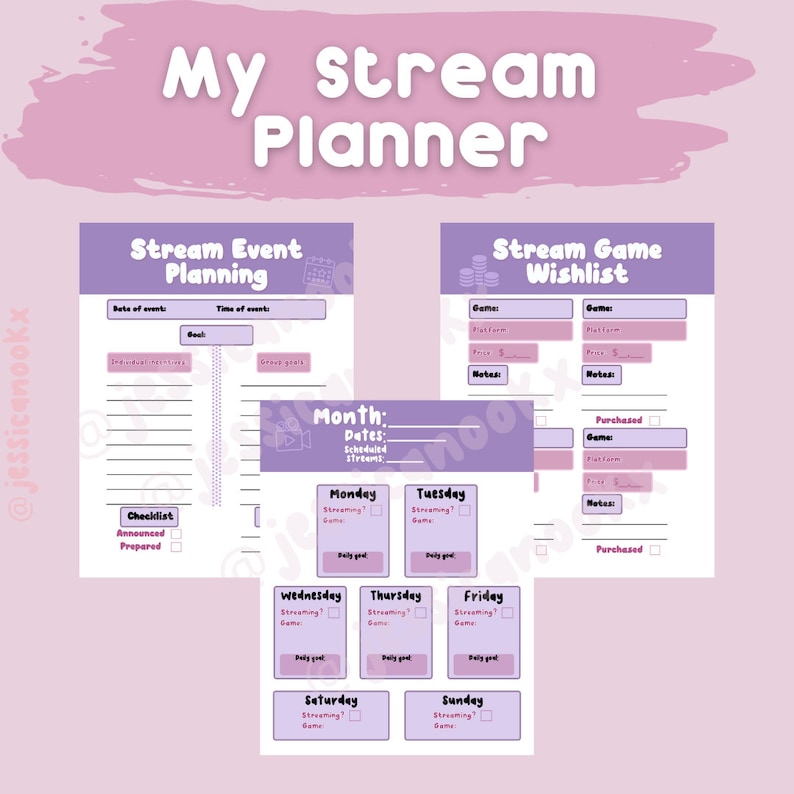Twitch Stream Planner Progress Tracker - Etsy