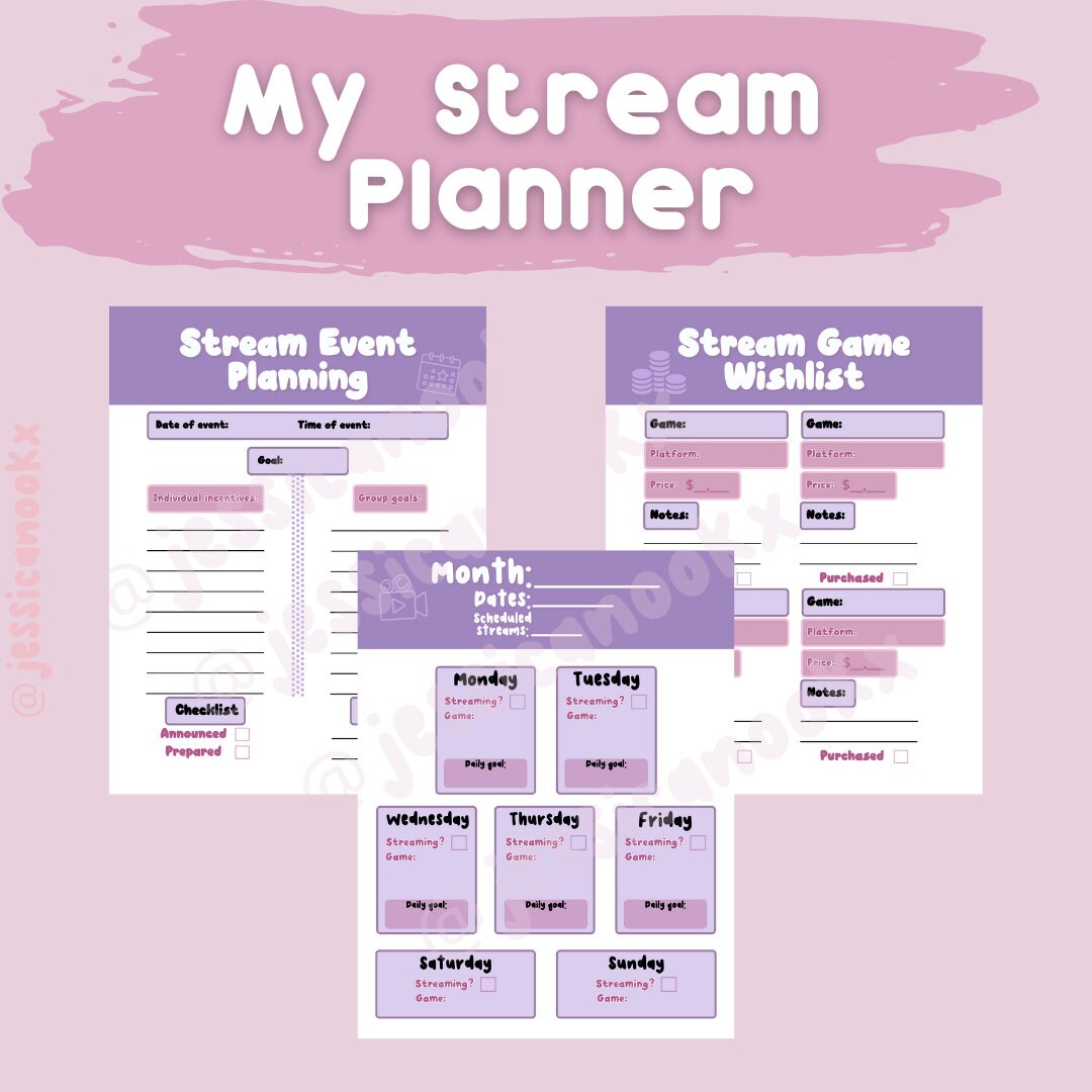 Twitch Stream Planner Progress Tracker - Etsy