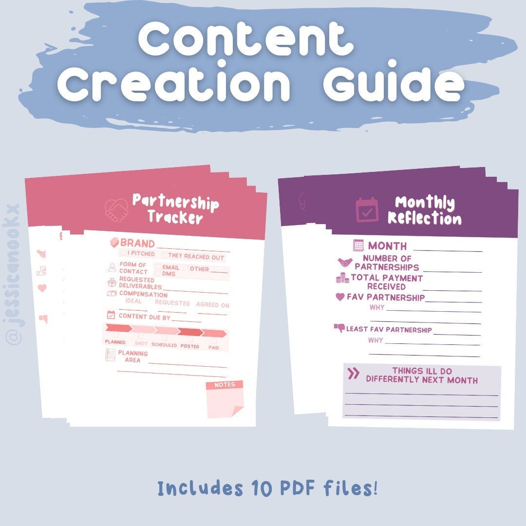 Content Creation Guide Progress Tracker - Etsy