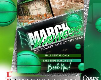 March Madness Sale Flyer | Editable Canva Template | DIY Business ...