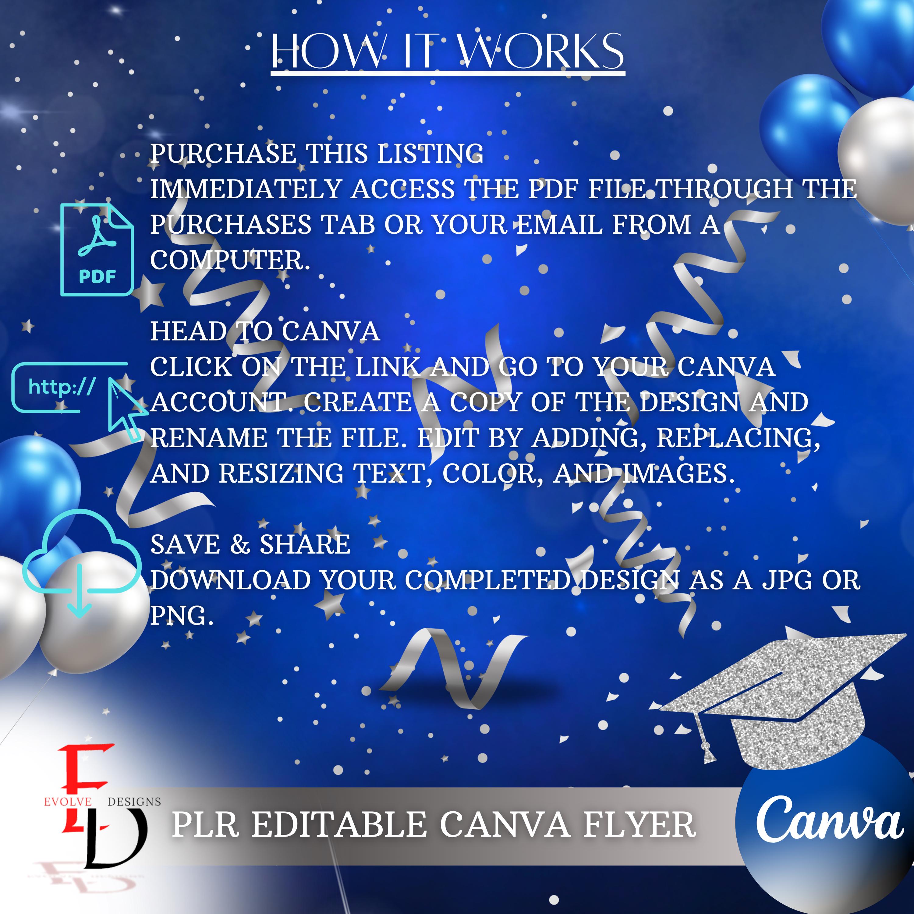 Editable Blue Graduation Party Favor Template Bundle | Customizable ...