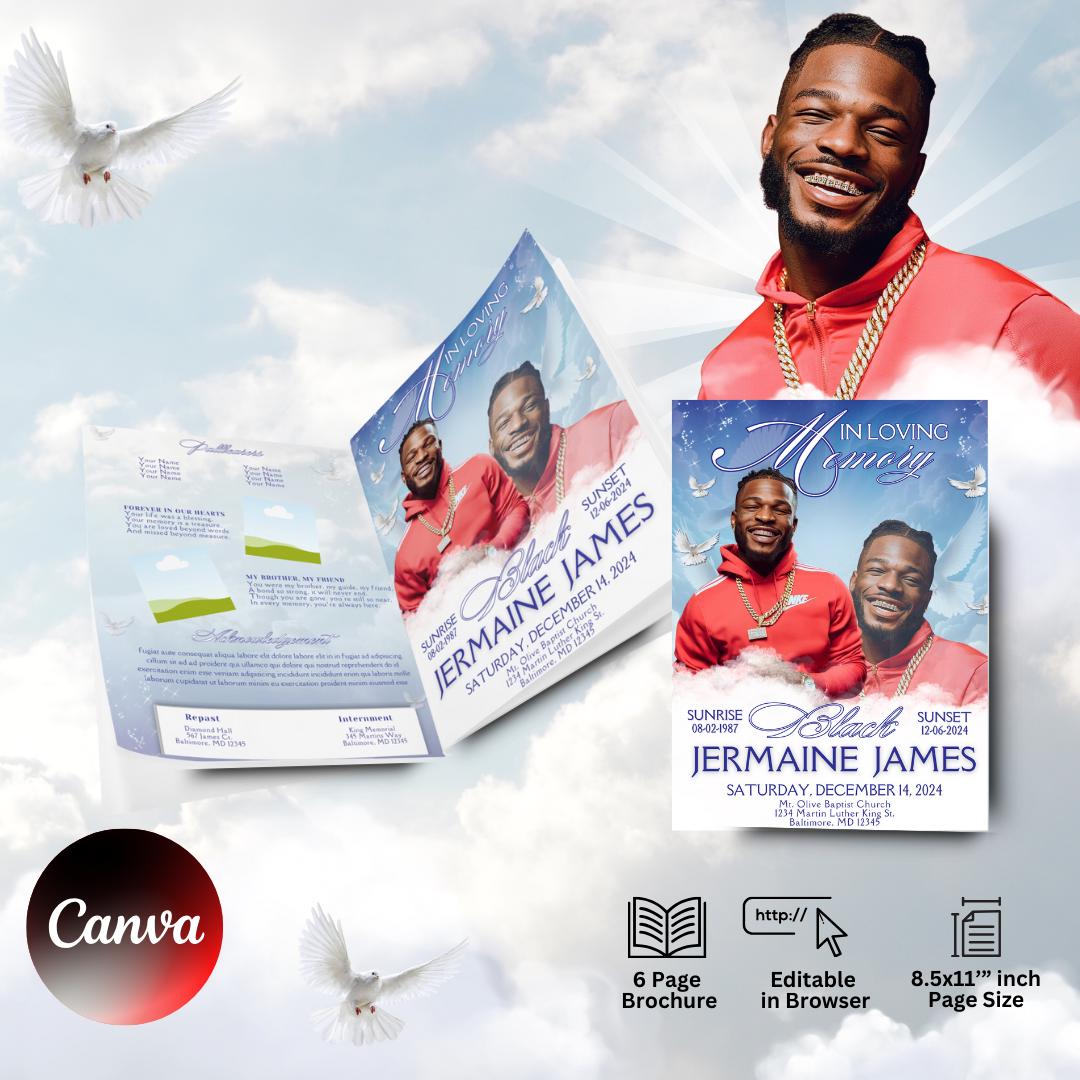 Memorial Design, Editable in Canva, in Loving Memory Obiturary Design ...