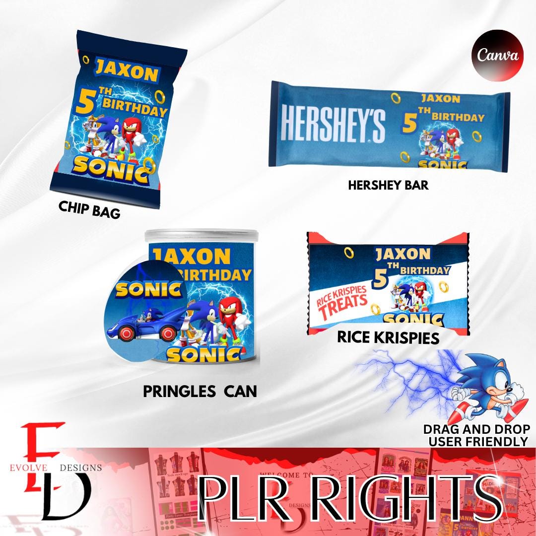 Sonic Birthday Party Printables, Sonic Party Theme, Sonic Party Favor ...