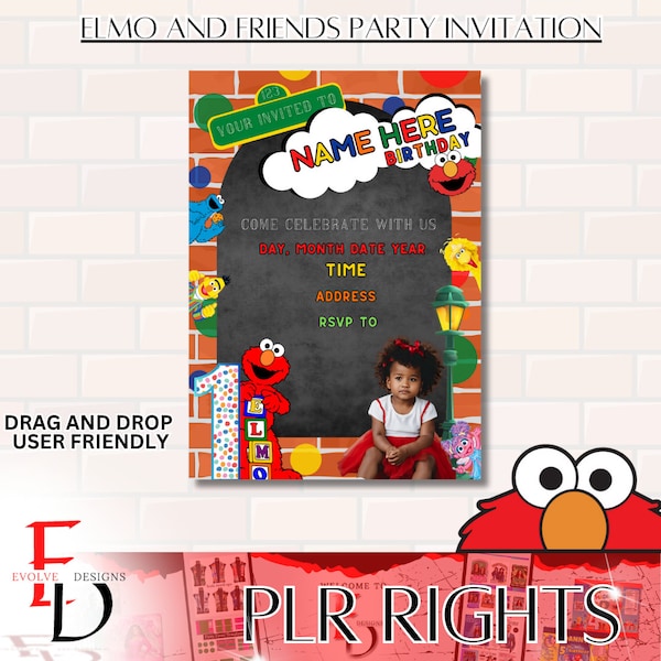 Elmo Invitations - Etsy