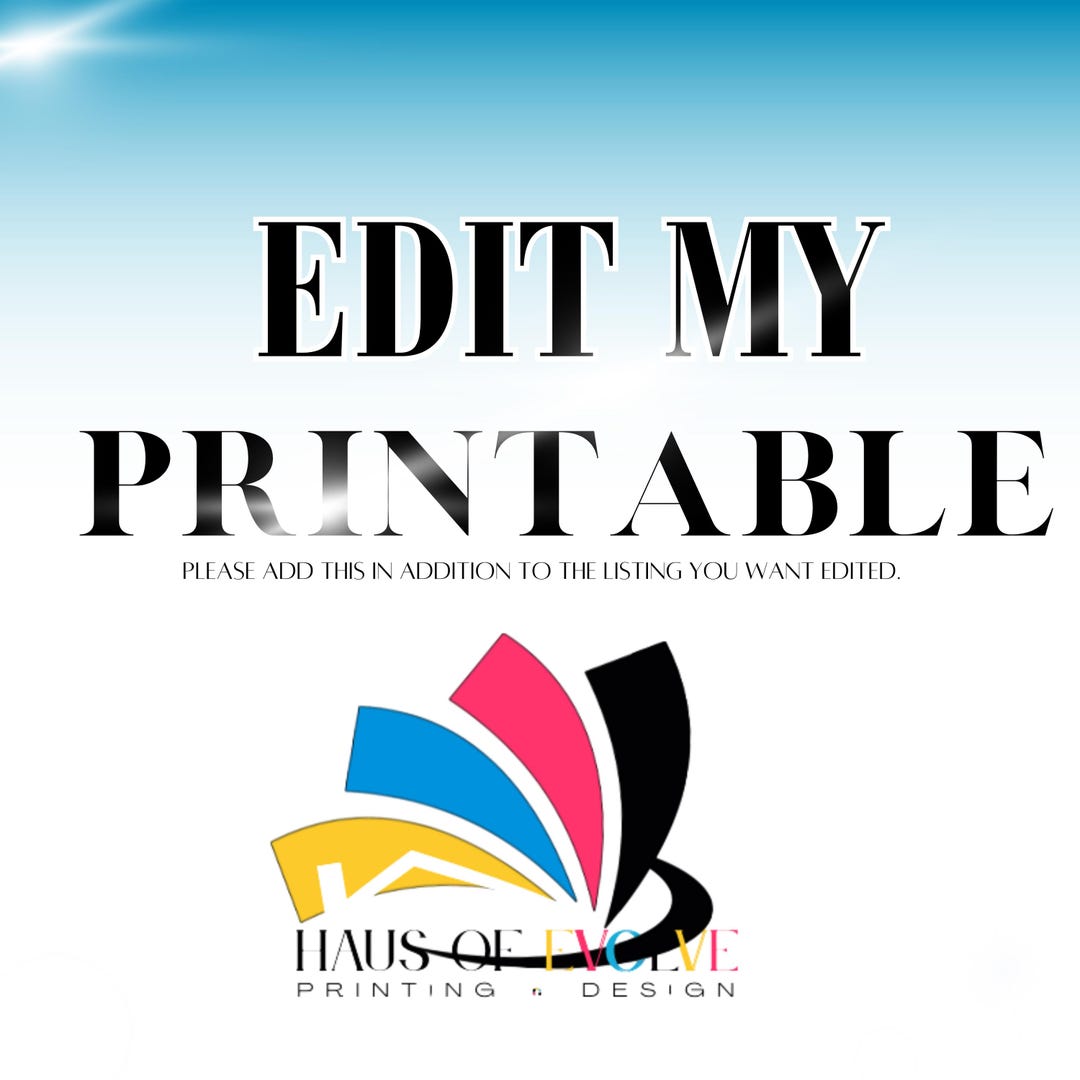 Edit My Printable – Text & Photo Update (no Color Changes) | Add-on ...
