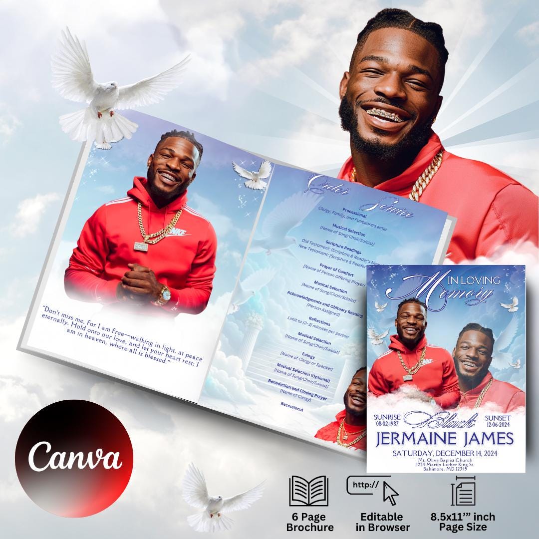 Memorial Design, Editable in Canva, in Loving Memory Obiturary Design ...