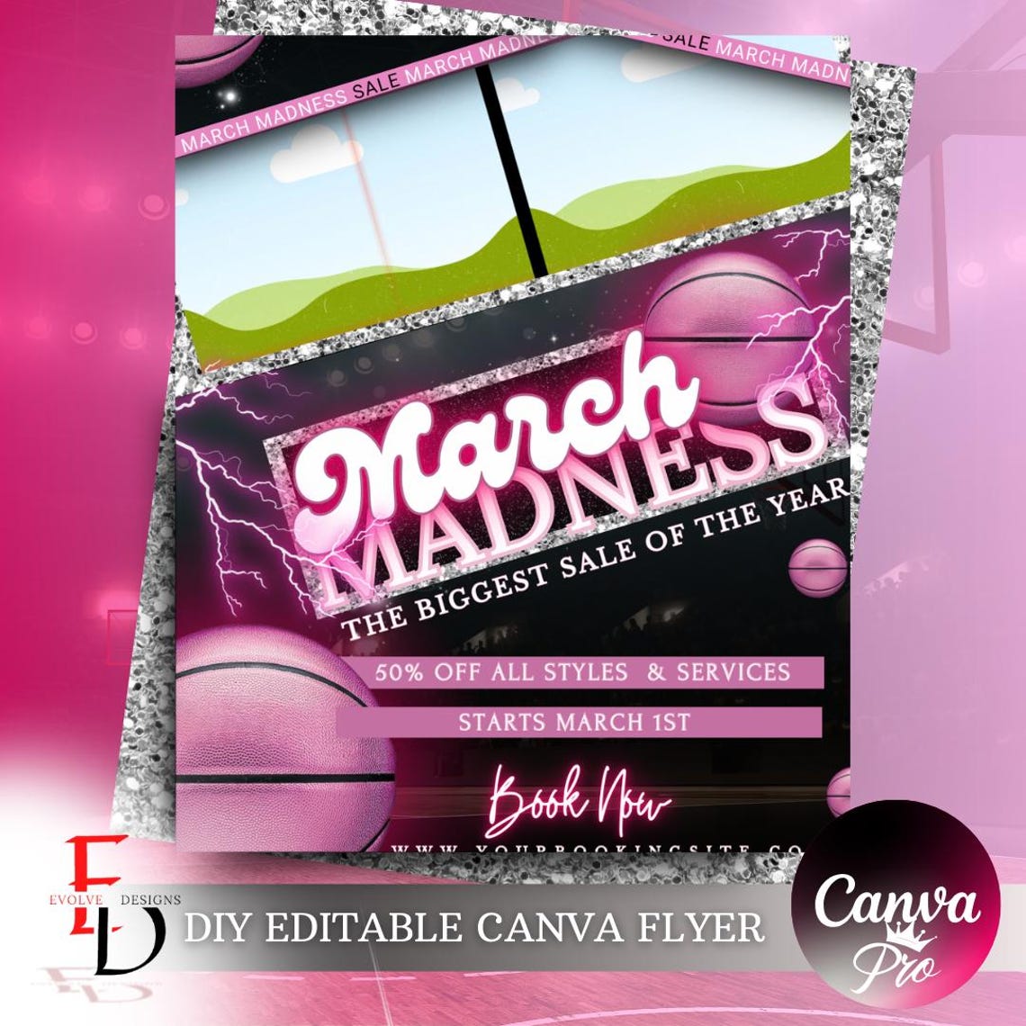 March Madness Sale Flyer | Editable Canva Template | DIY Business ...