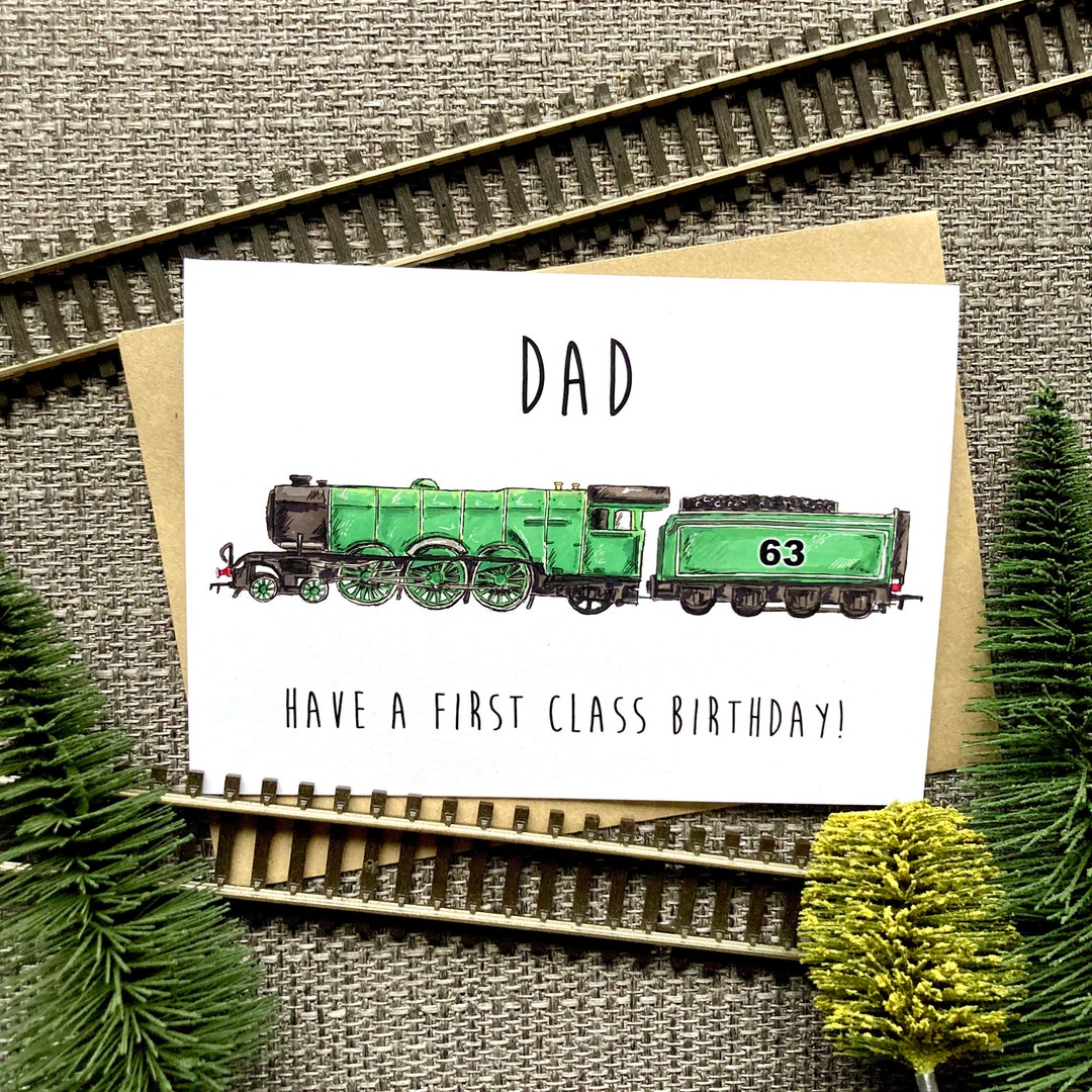PERSONALISED TRAIN CARD Cards for Men Steam Engine Birthday Card A6 ...