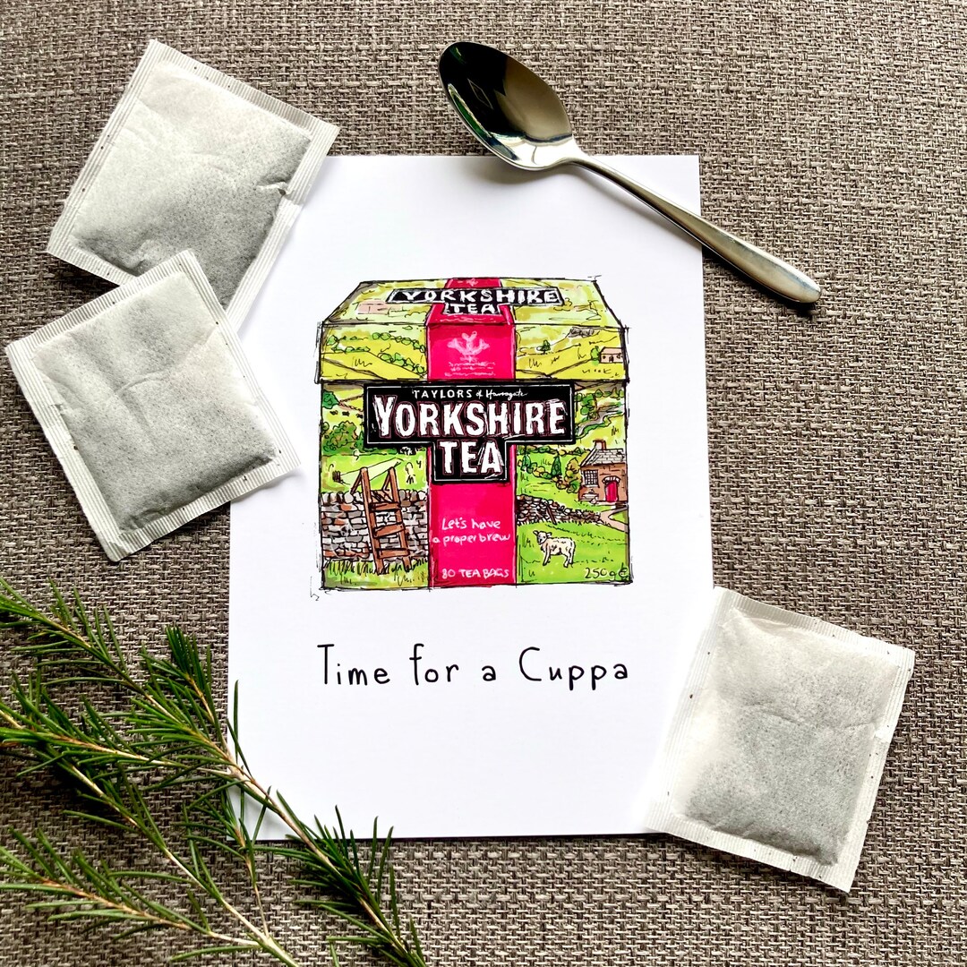 YORKSHIRE TEA PRINT - Tea Lover Illustration - Time for a Cuppa - A5 ...