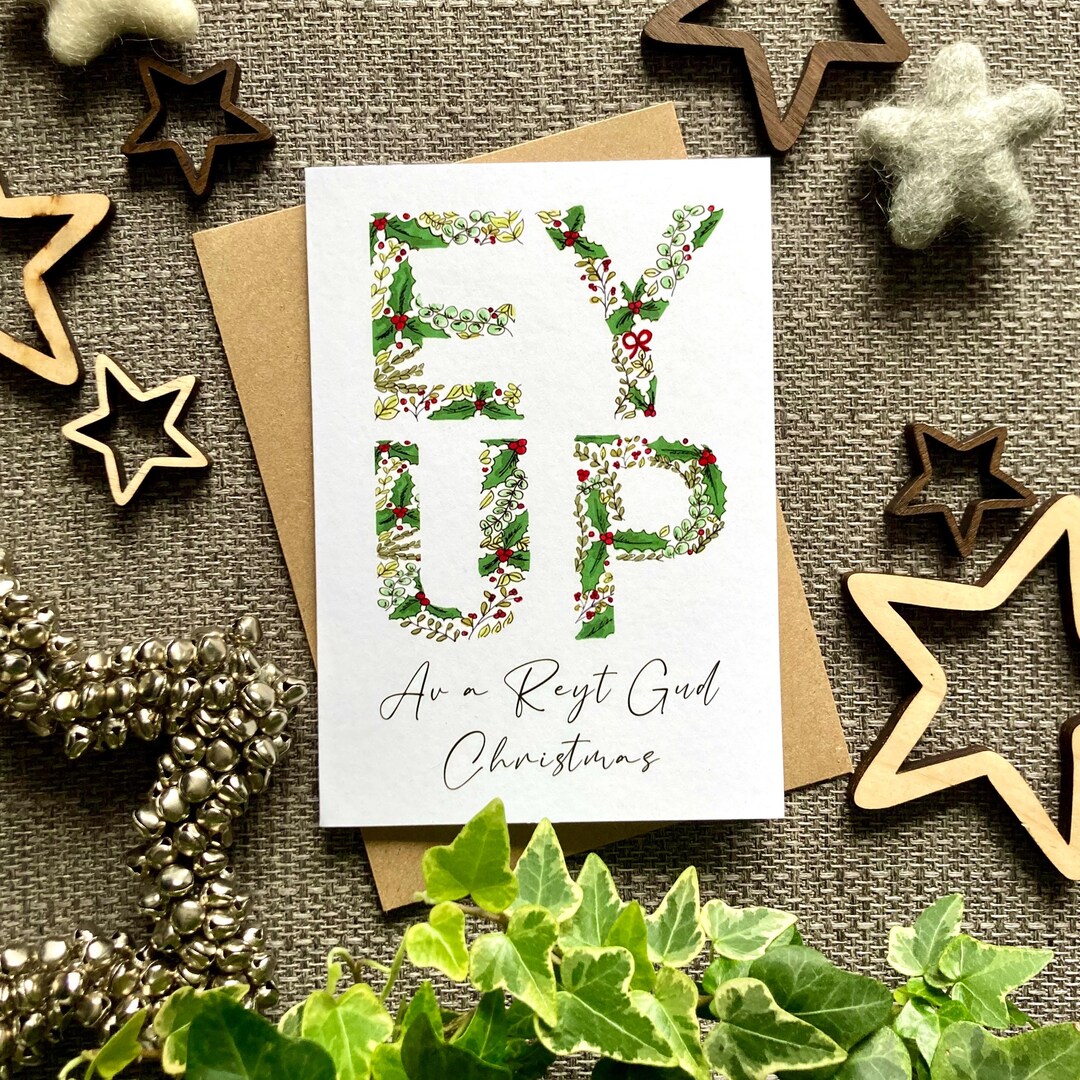 Ey up Yorkshire Christmas Card A6 postcard Size Blank Inside Greetings ...