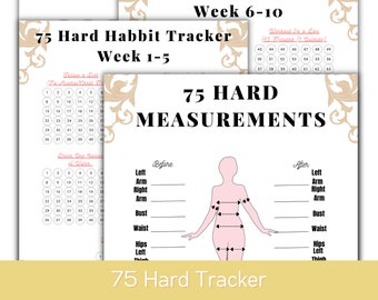 75 Hard Challenge Habit Tracker & Printable Instant Download - Etsy