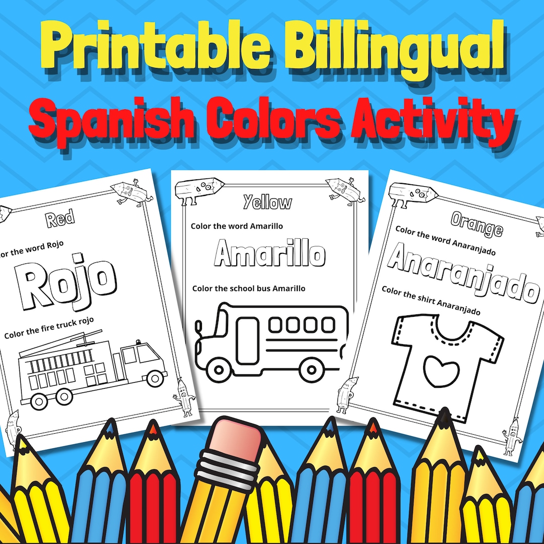 Printable Bilingual Spanish Colors Activity - Etsy