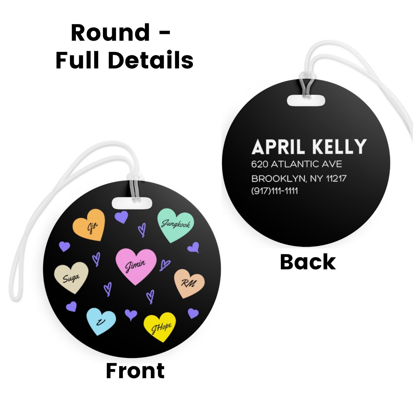 Personalized Luggage Tag Kpop BTS Custom Bag Tag Monogram - Etsy