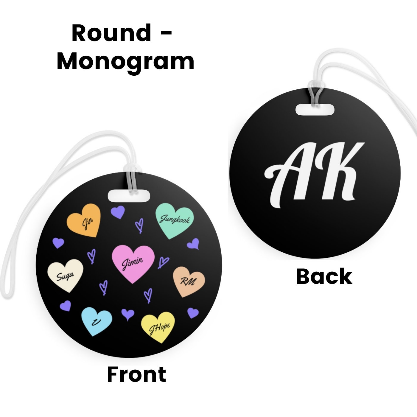 Personalized Luggage Tag Kpop BTS Custom Bag Tag Monogram - Etsy