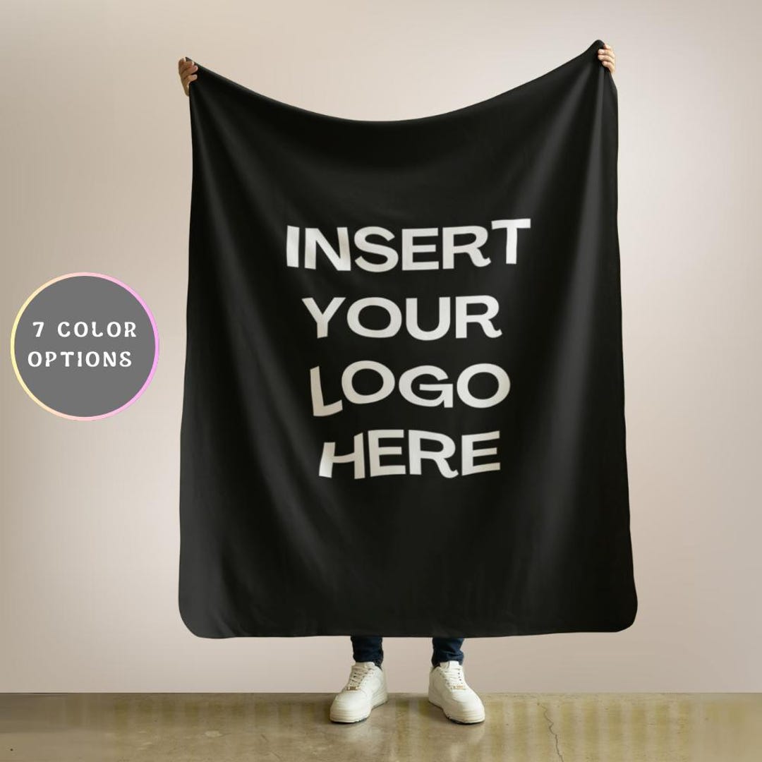 Custom Logo Blanket Personalized Business Logo Throw Blanket Custom ...