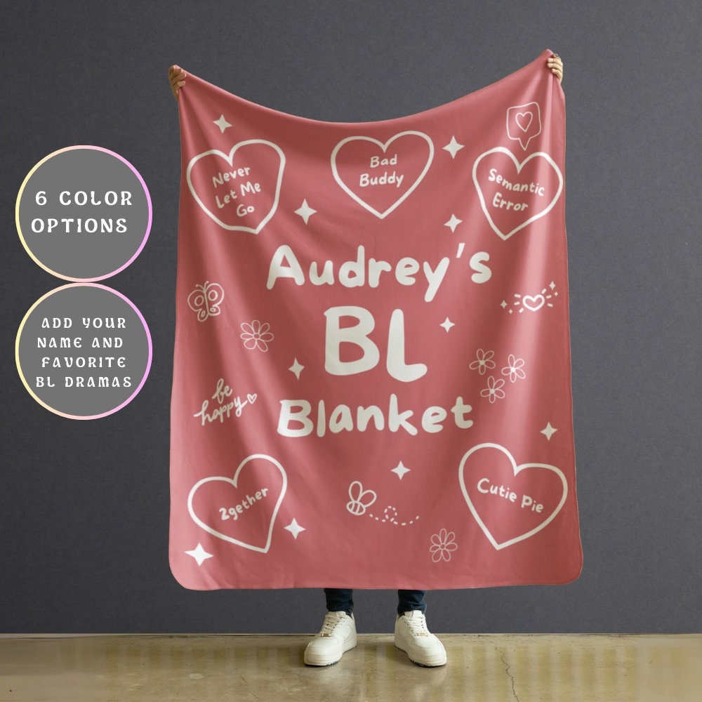 Thai BL Merch Personalized Minky Blanket Thai Boy Love Drama Gift Fan ...