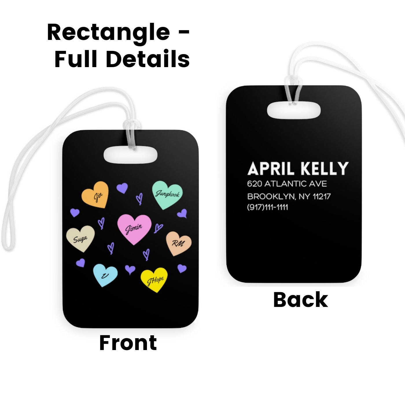 Personalized Luggage Tag Kpop BTS Custom Bag Tag Monogram - Etsy