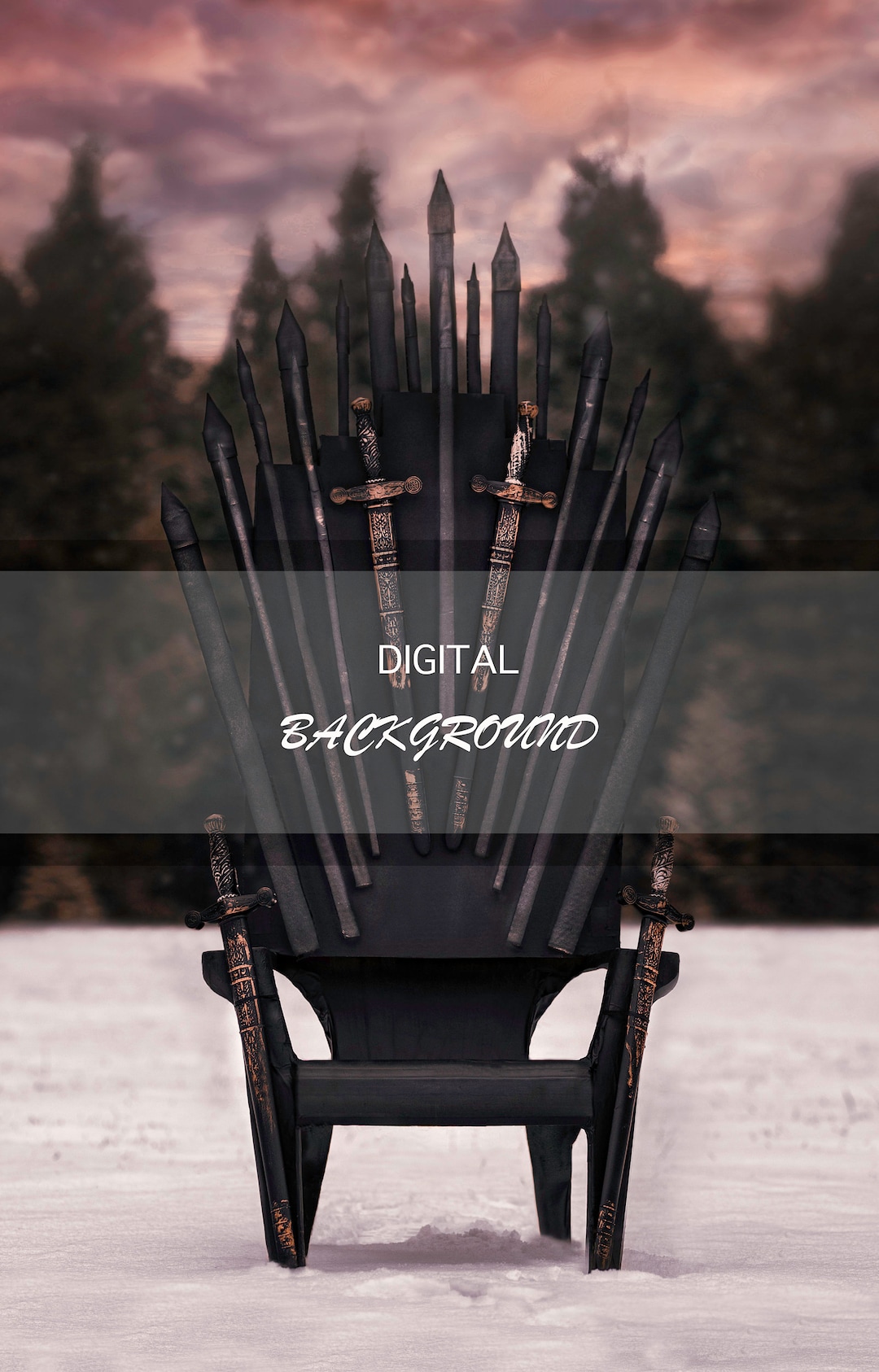 THRONE CHAIR | Digital Background | Digital Backdrop | Snow Throne ...