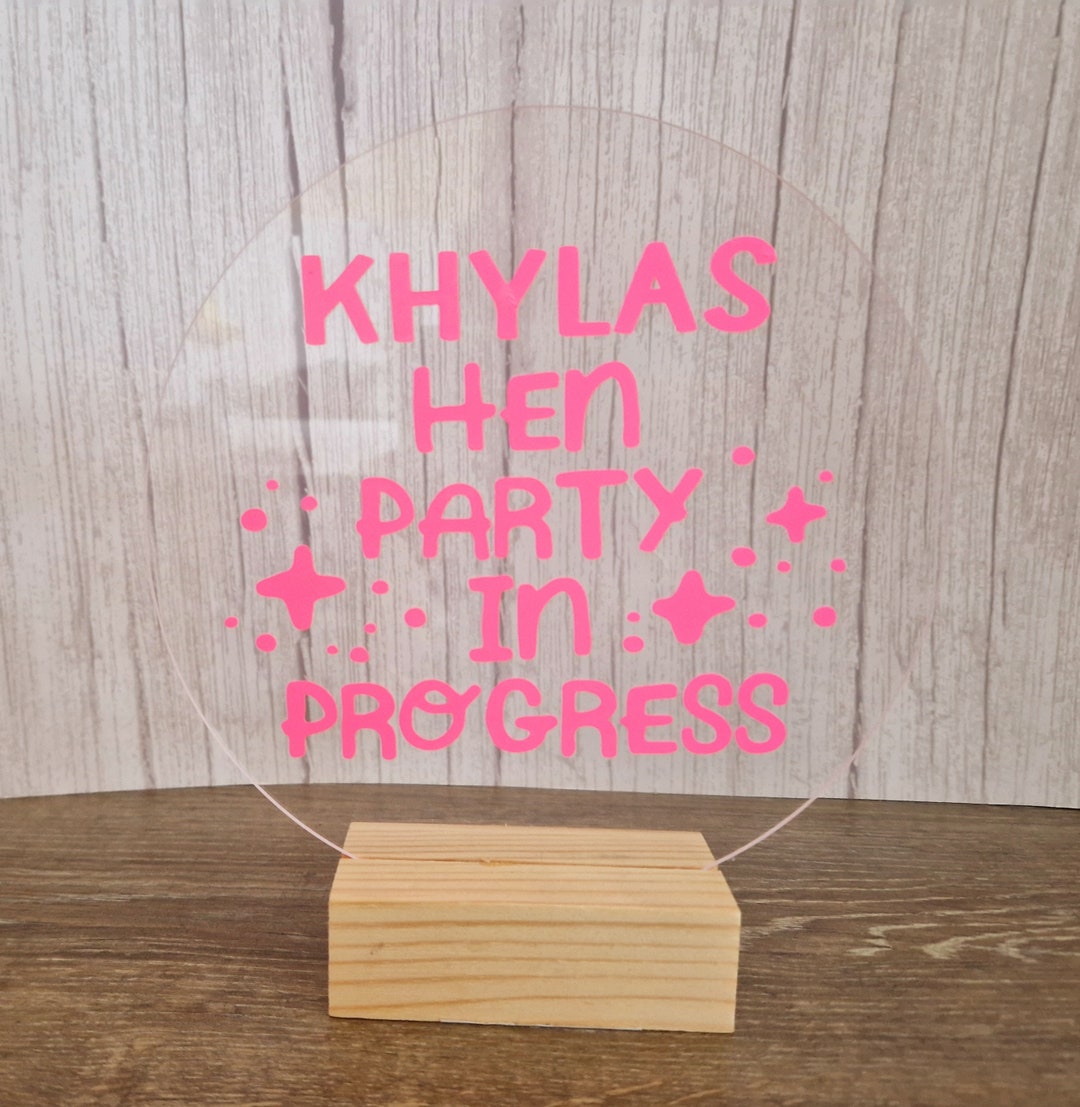 Personalized Acrylic Hen Party Sign: Custom Colors - Etsy