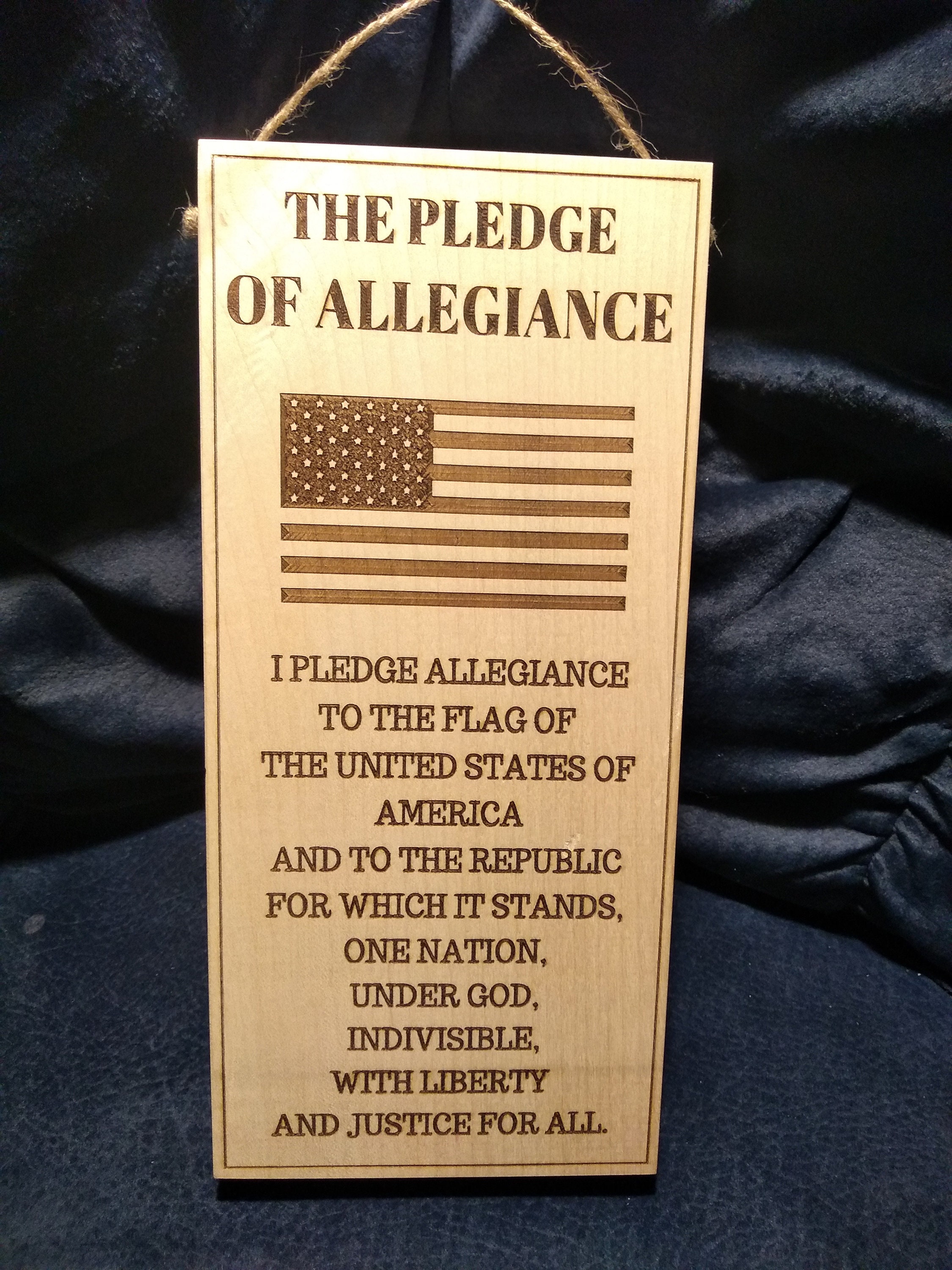 Pledge of Allegiance: Laser Engraved Hand Crafted Hardwood Patriotic ...